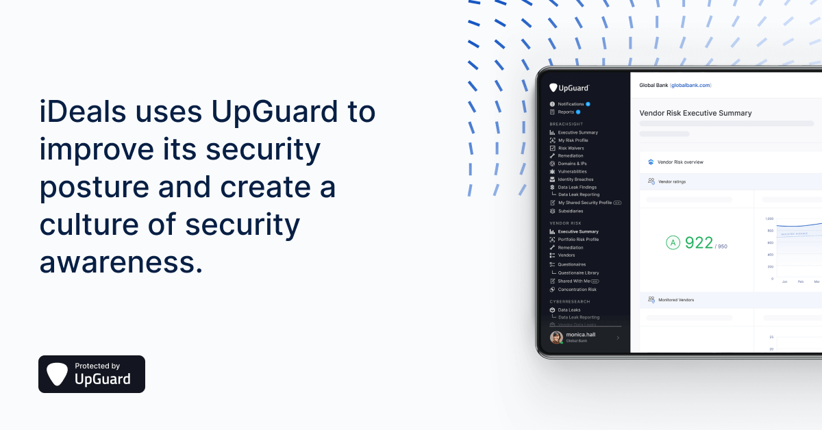iDeals uses UpGuard to improve its security posture and create a culture of security awareness ...